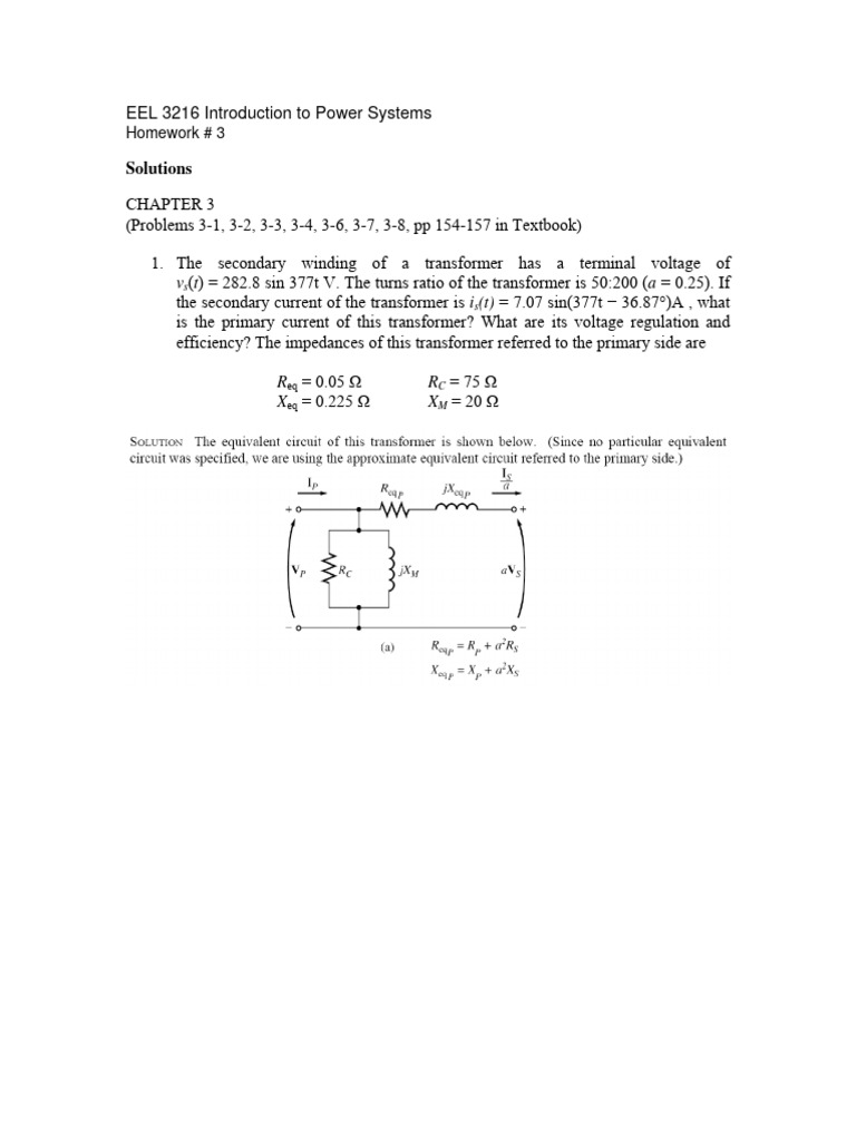 Per Unit Solutions | PDF | Transformer | Electrical Impedance