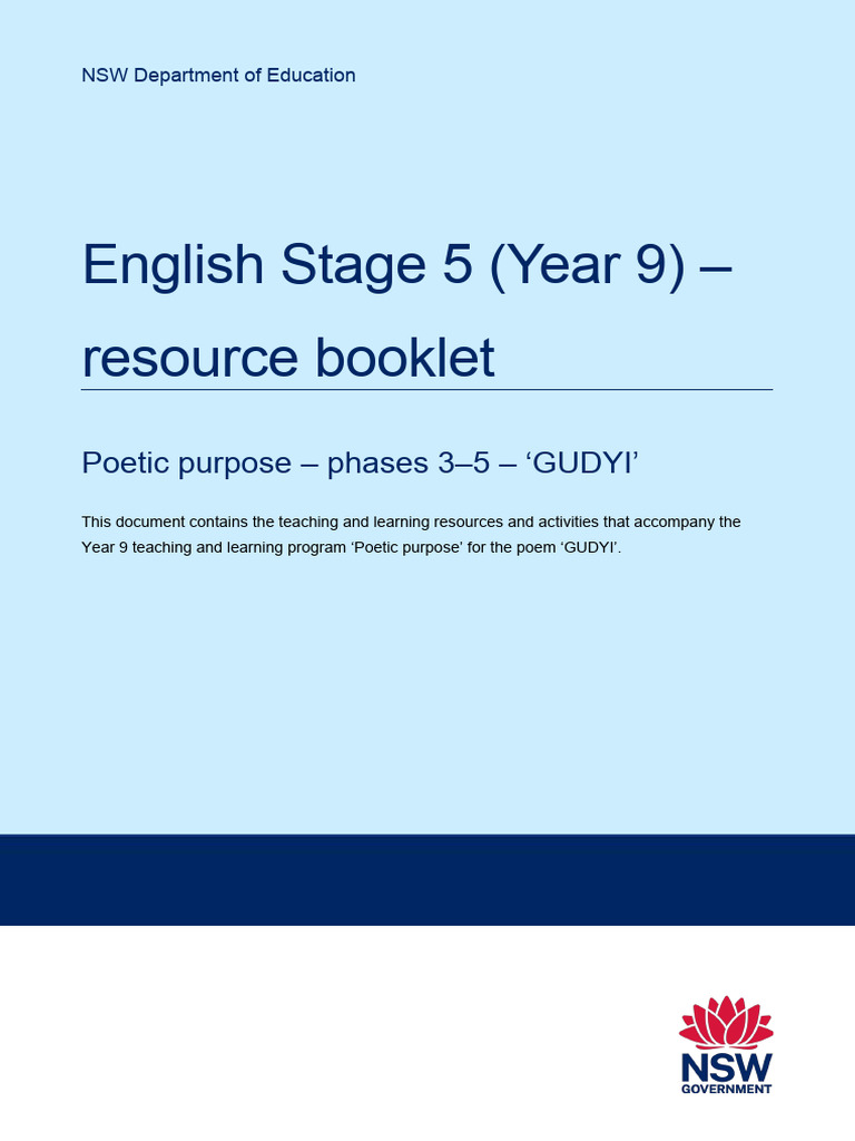 English s5 Poetic Purpose Resource Booklet Gudyi | PDF | Poetry