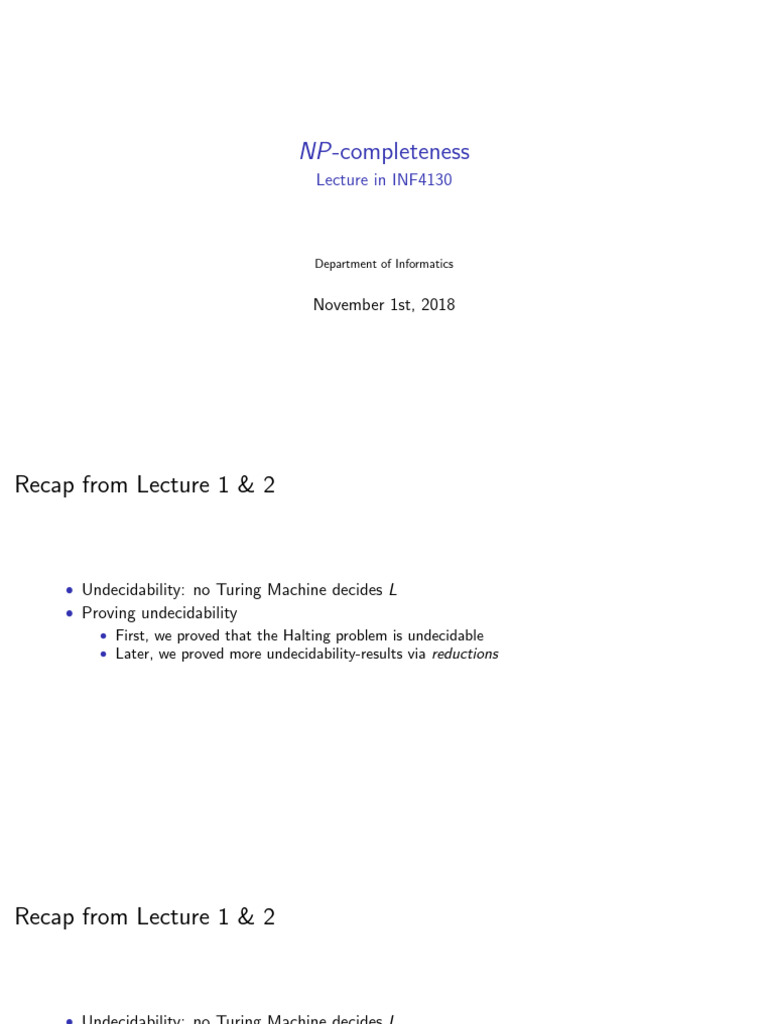 Npcompleteness | PDF | Computational Complexity Theory | Mathematics