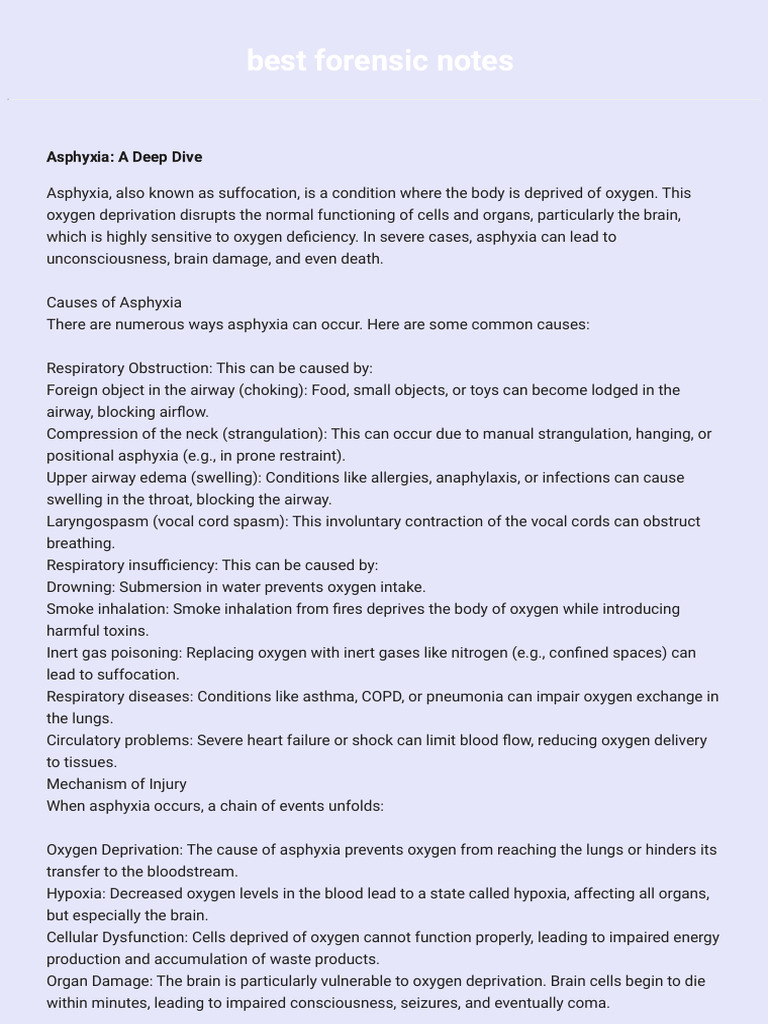 Best Forensic Notes | PDF | Respiratory Tract | Breathing