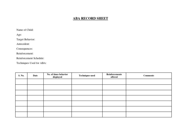 Aba Record Sheet | PDF