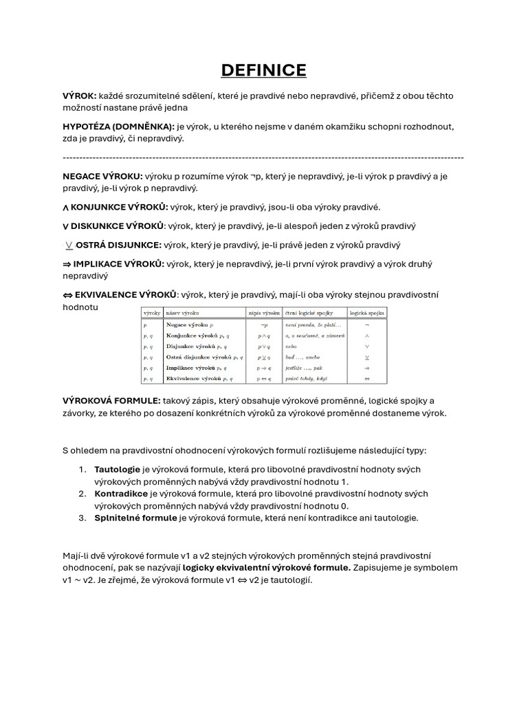 Definice Matika | PDF