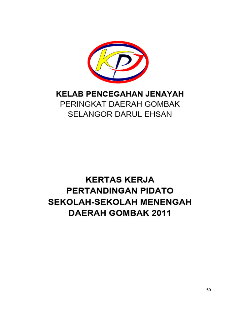 Kertas Kerja Pertandingan Pidato SR Terbaik | PDF