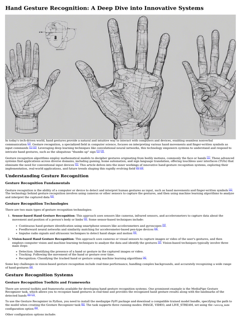 Hand Gesture Recognition - A Deep Dive Into Innovative Systems | PDF ...