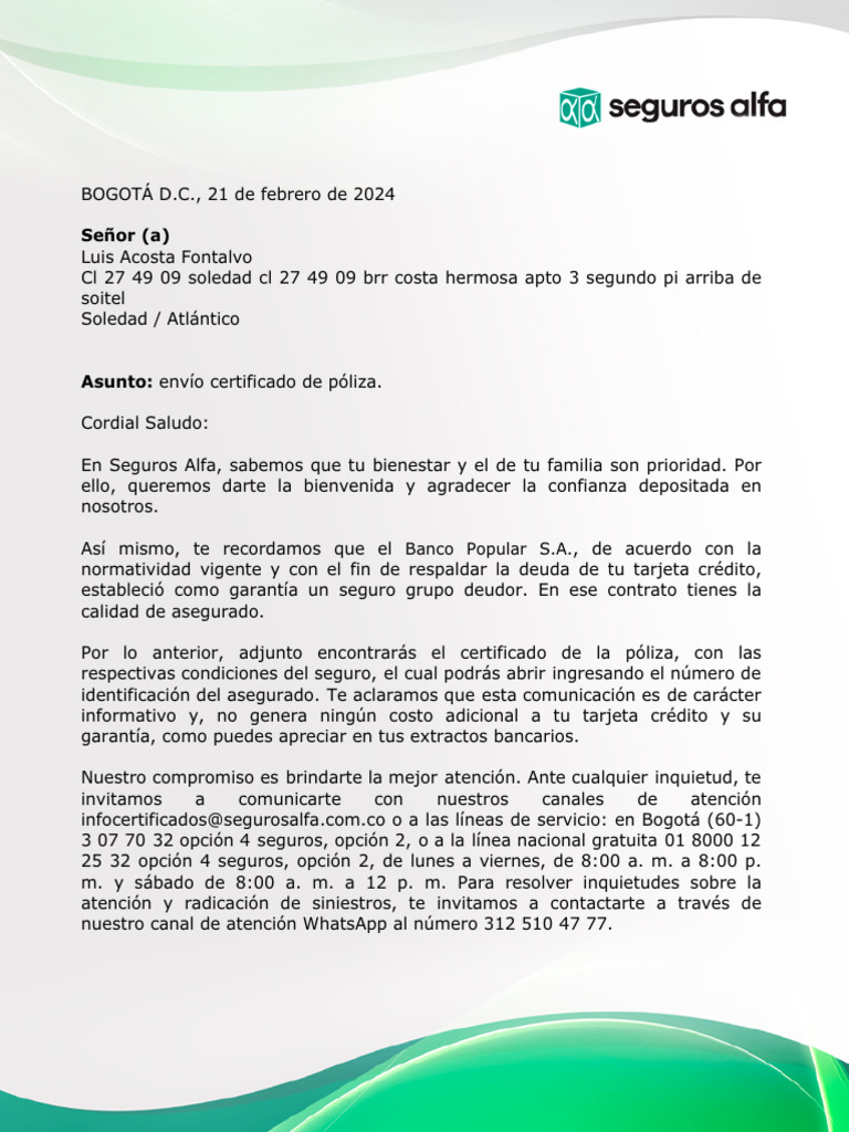 Carta XXX001596533170 XXXX344179 000847 | PDF