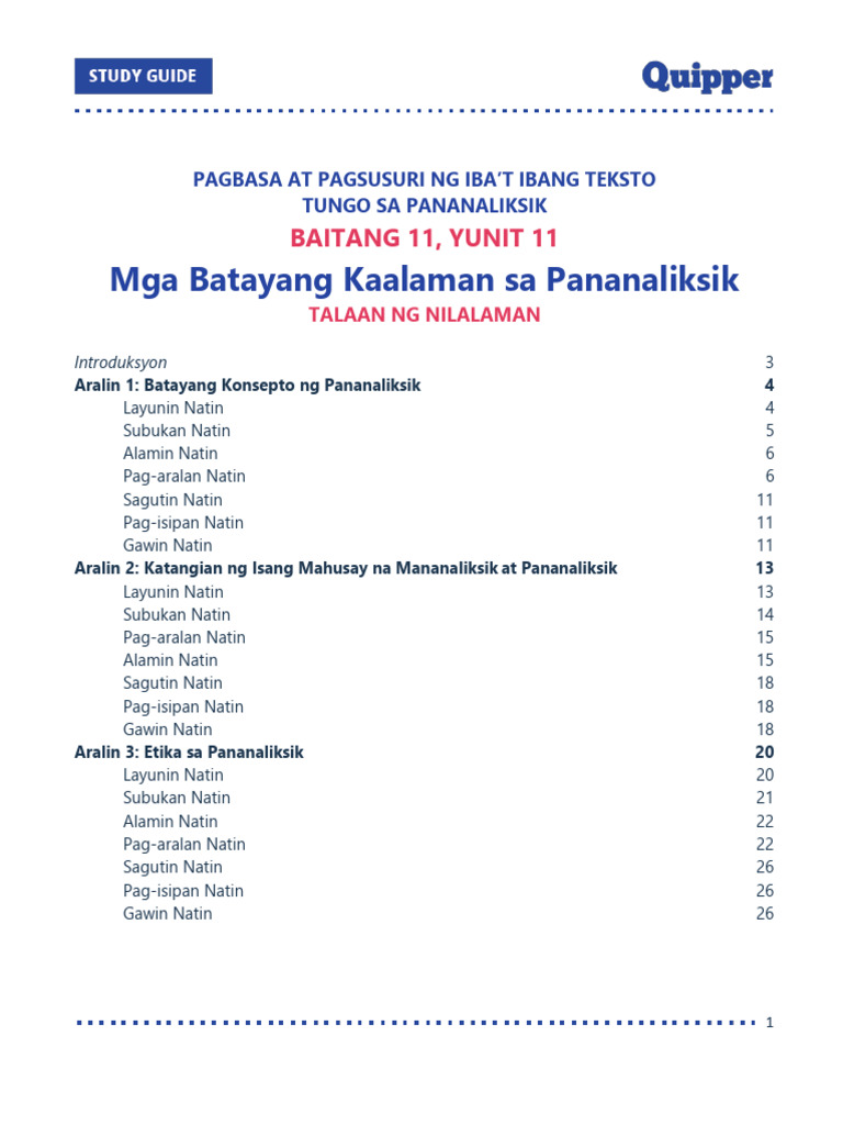 QV Fil Pagbasa U11 | PDF