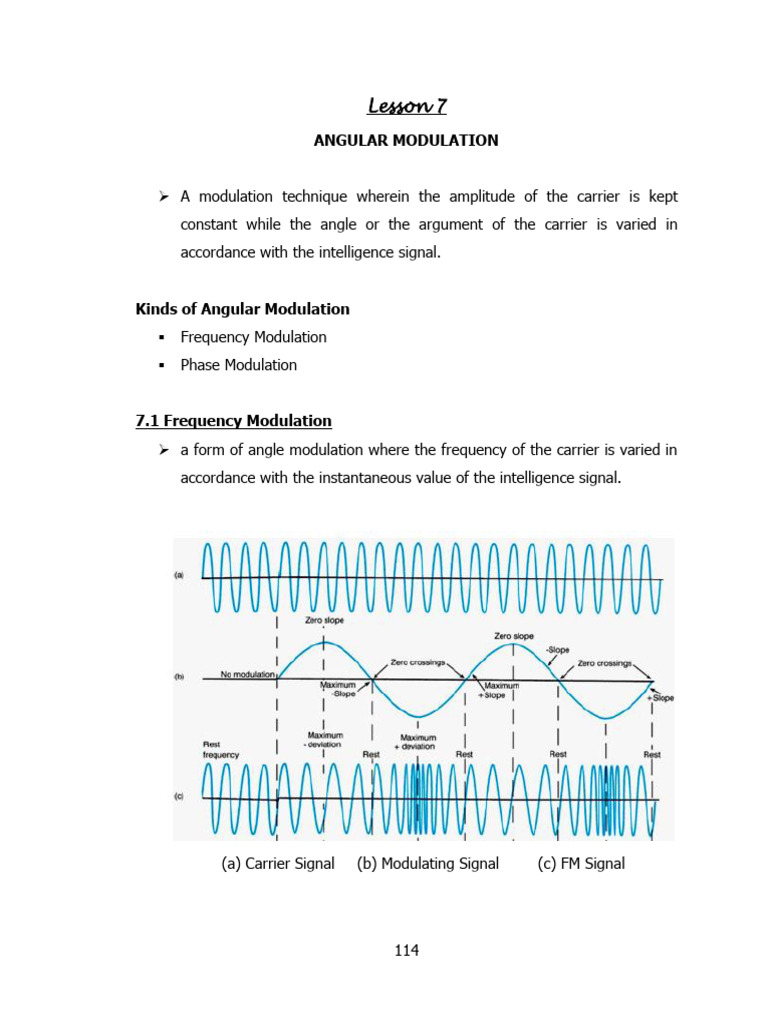 Lesson 7 | PDF | Frequency Modulation | Modulation
