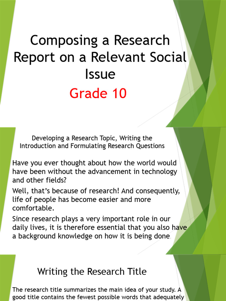 Developing A Research Topic, Writing The Introduction | PDF ...