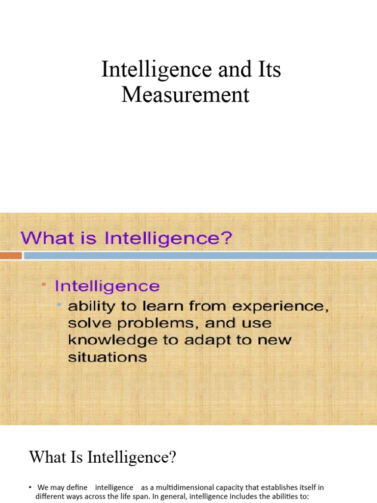 Intelligence and Its Measurement | PDF | Intelligence | Thought