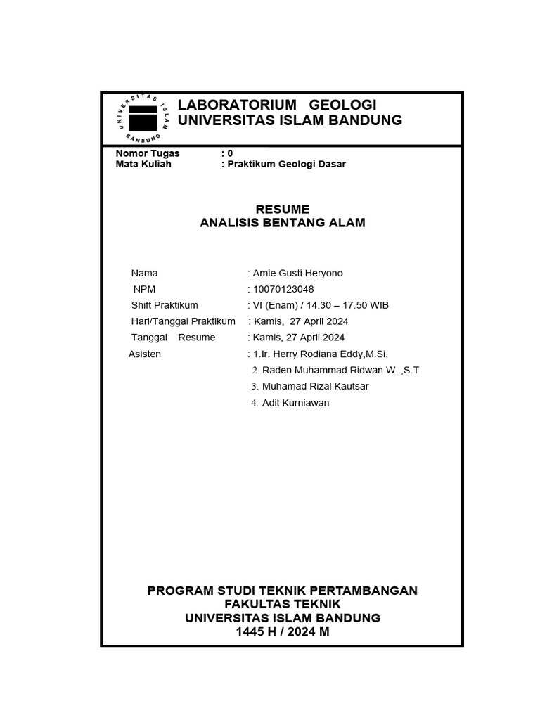 Resume Analisis Bentang Alam | PDF | Sains & Matematika