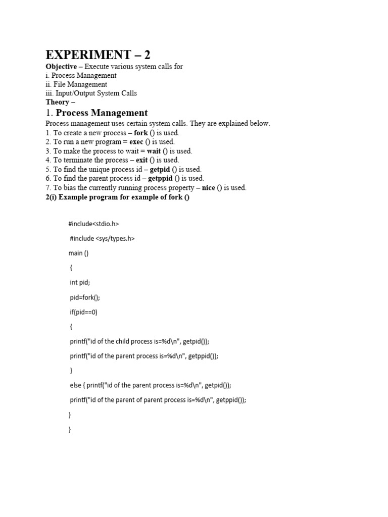 Os Lab Experiment 2 | PDF | Computer File | Software Os Lab Experiment 2 | PDF | Computer File | Software