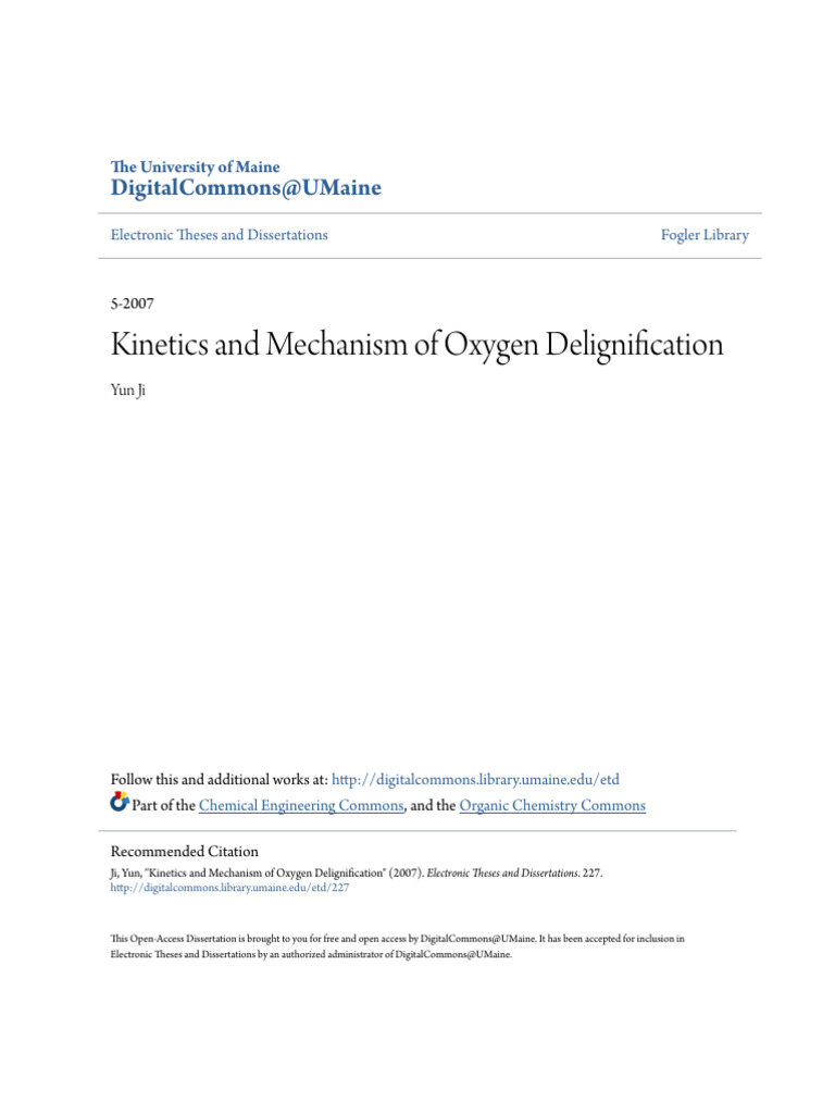 Oxygen Delignification Study | PDF | Lignin | Reaction Rate
