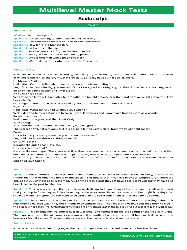 Multilevel Master Mock Test Guide | PDF | Soap | Traffic