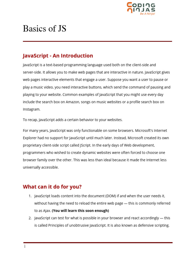 12.starting With Javascript | PDF | Dynamic Web Page | Java Script