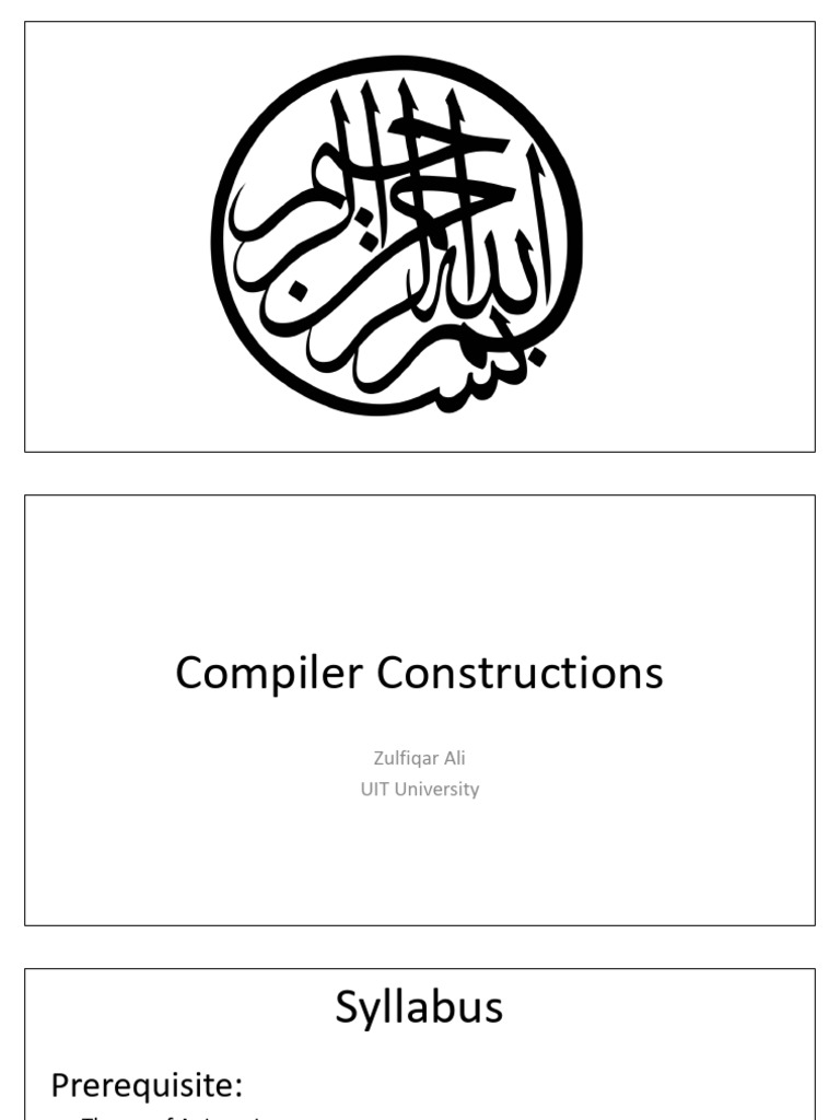 Compiler Construction Week 1 Pdf Compiler Computer Program