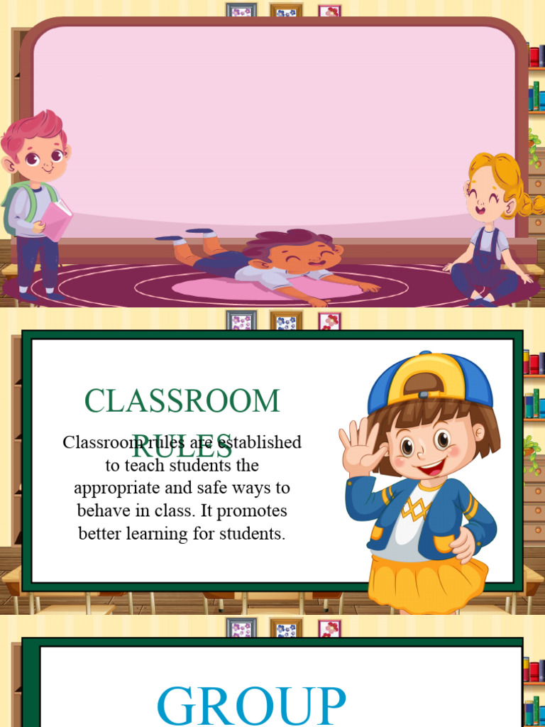 Colourful Cartoon Elementary Classroom Rules Educational Presentation ...
