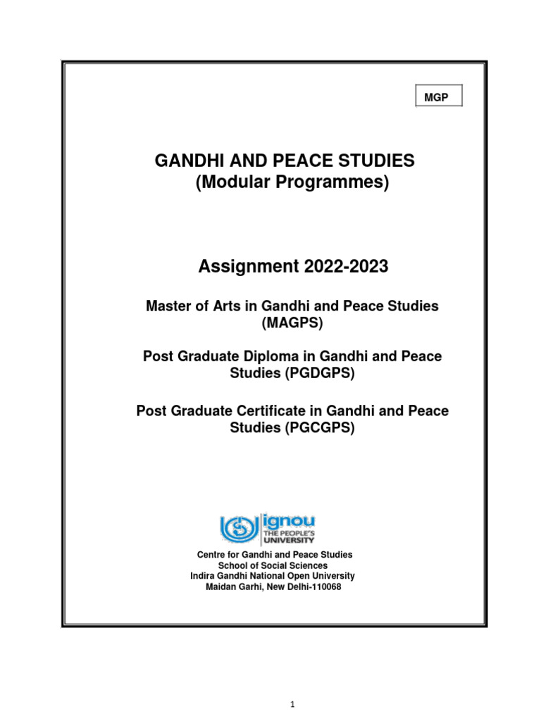 CRC Final MAGPS ASSIGNMENTS 2022-23 | PDF | Mahatma Gandhi | Peace