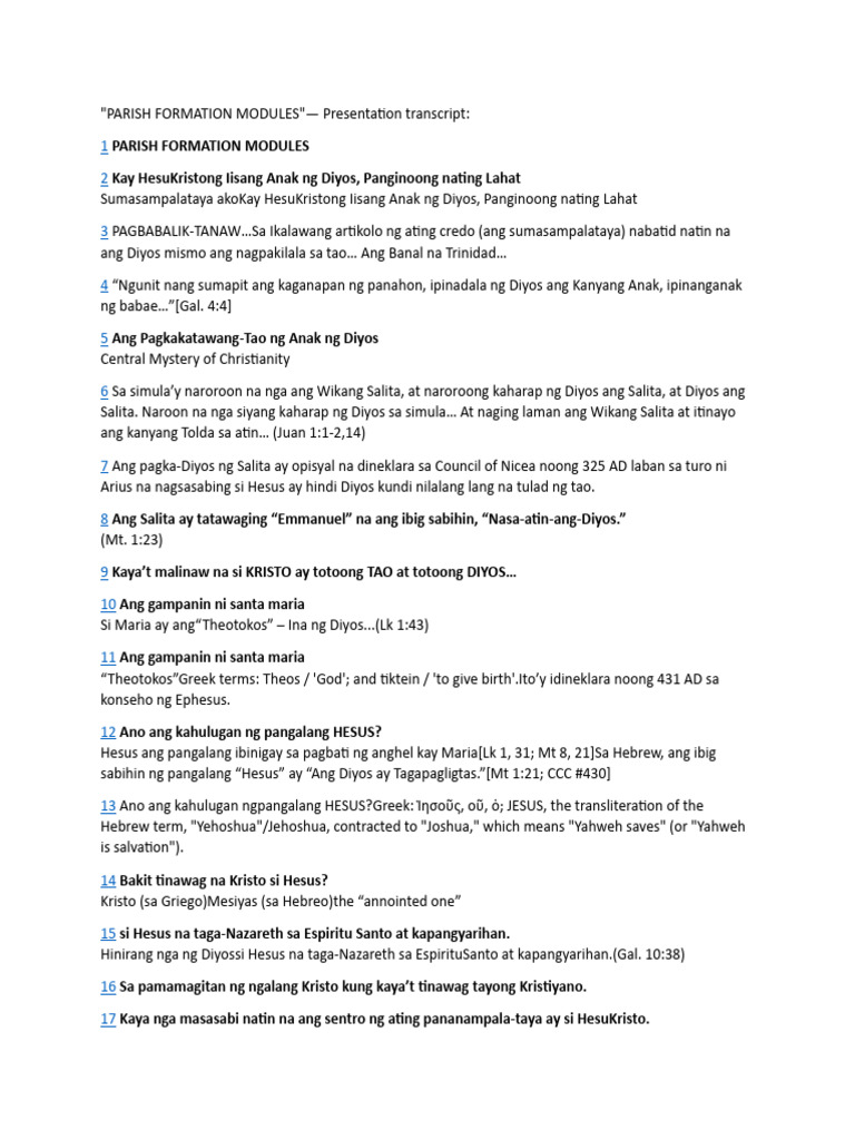 Parish Formation Modules | PDF