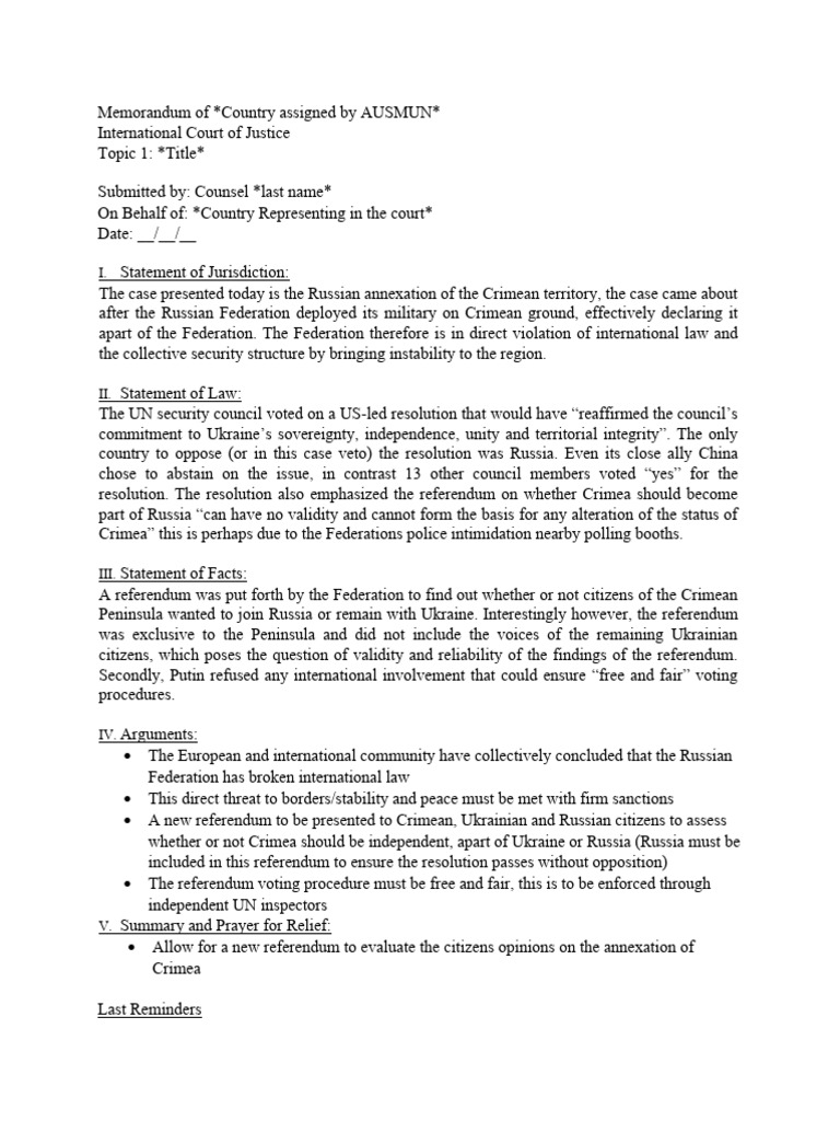 Memorandum Format | Download Free PDF | International Relations ...