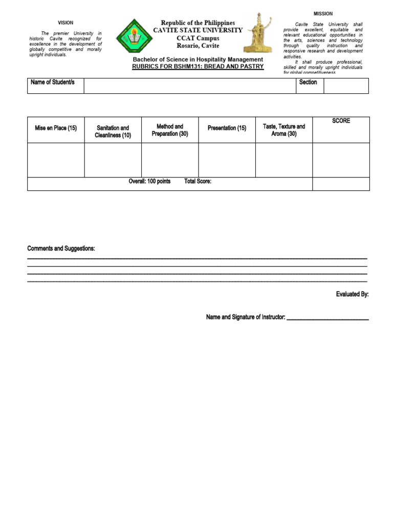 Baking Rubrics | PDF | Baked Goods | Cooking