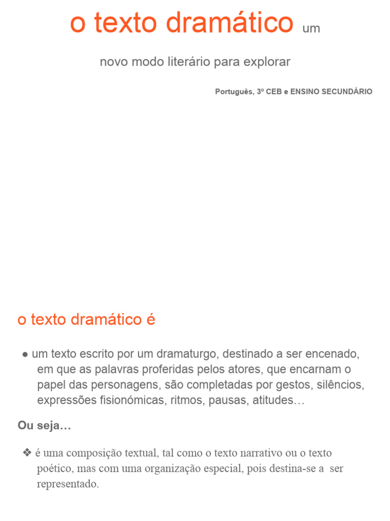 (Texto Dramático) - Categorias Do Texto Dramático - 2017 | PDF | Teatro ...