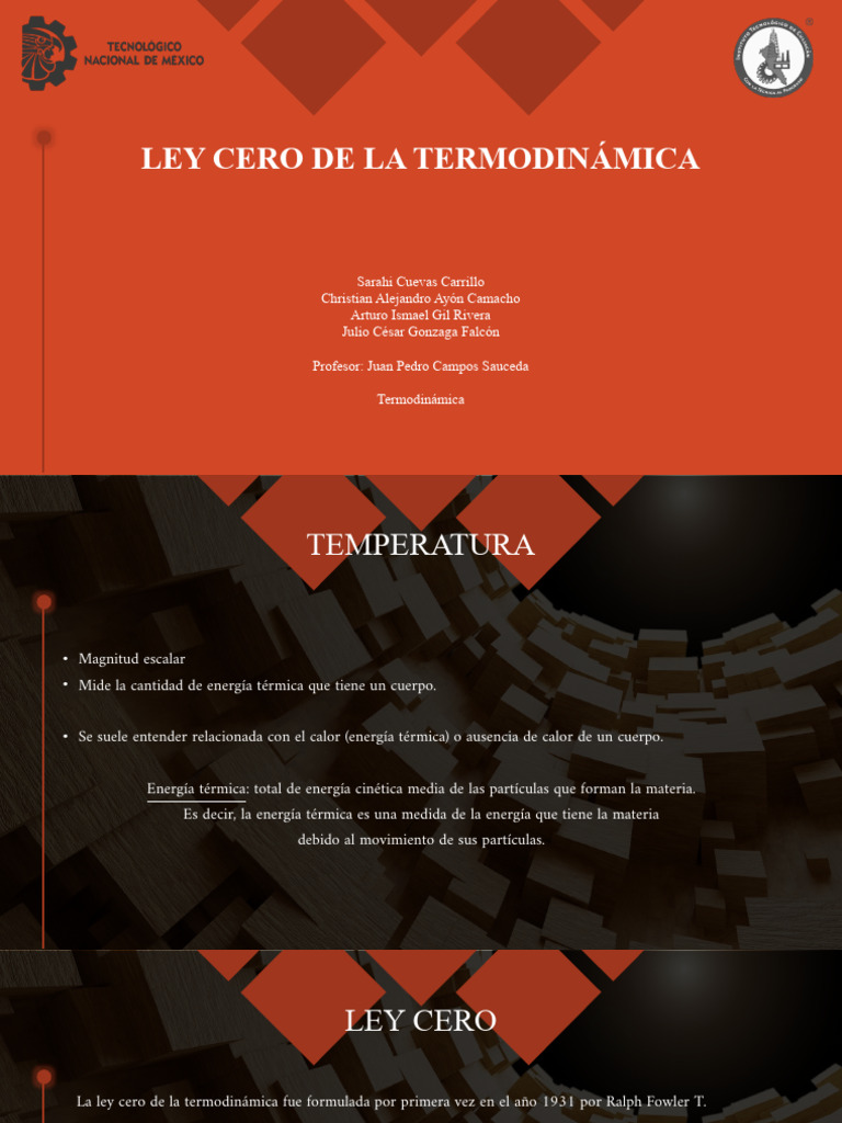 LEY CERO DE LA TERMODINÁMICA | PDF | Temperatura | Celsius
