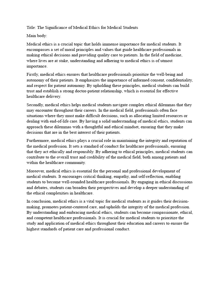 Document | PDF | Medical Ethics | Health Care