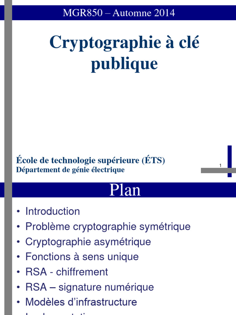 Chiffrement RSA et clés publiques | PDF | Certificat électronique ...