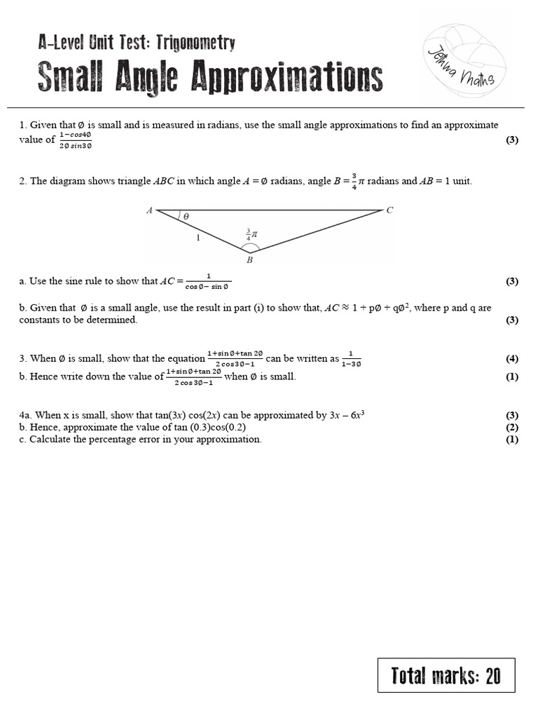 A Level Trigonometry Unit Test Pdf Angle Triangle Geometry