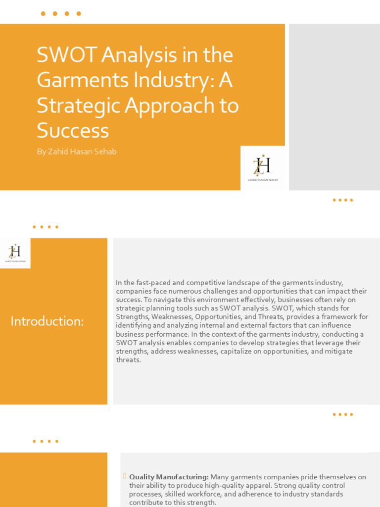 SWOT Analysis for Garments Industry Success | PDF | Swot Analysis ...