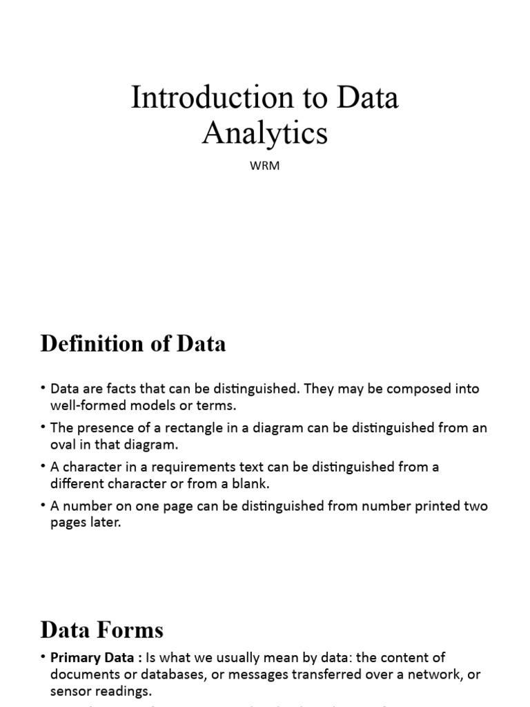 Intro To Data Analytics | PDF | Knowledge | Information