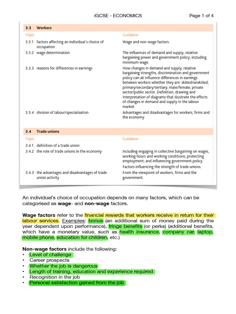 Workers and Trade Unions | PDF | Cost Of Living | Labour Economics