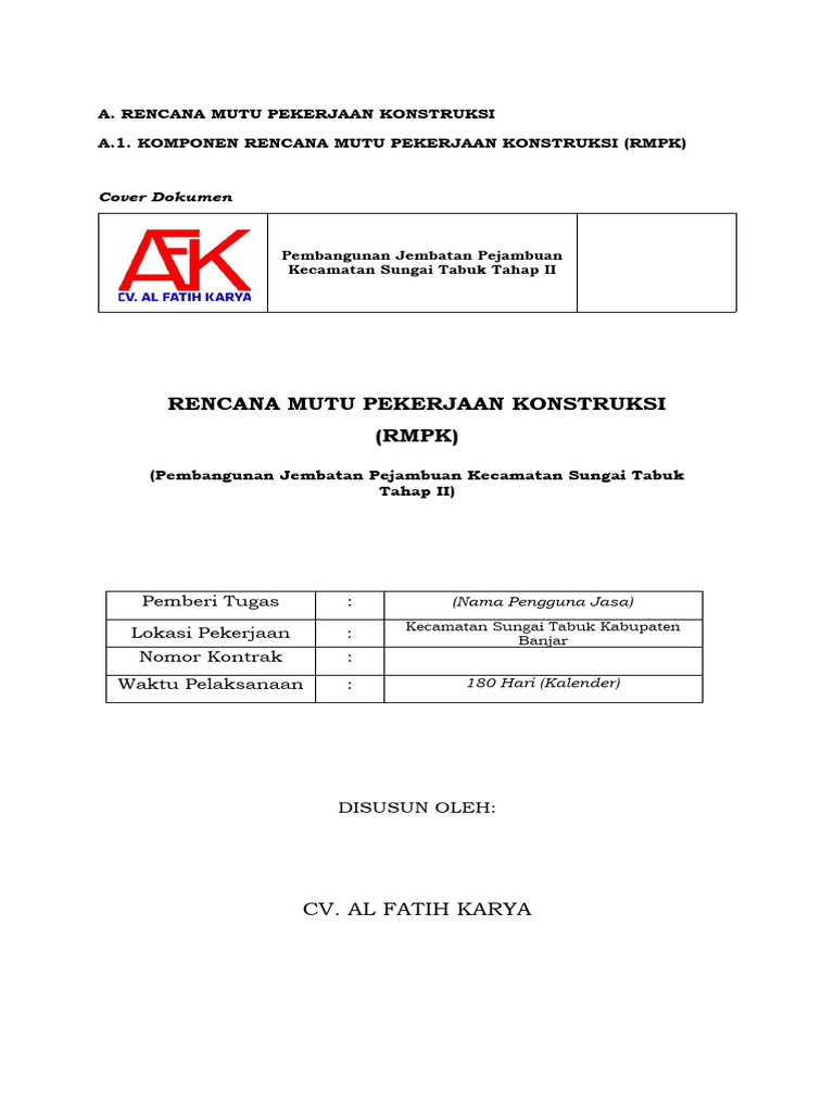 Draft RMPK Jembatan | PDF | Teknologi & Rekayasa