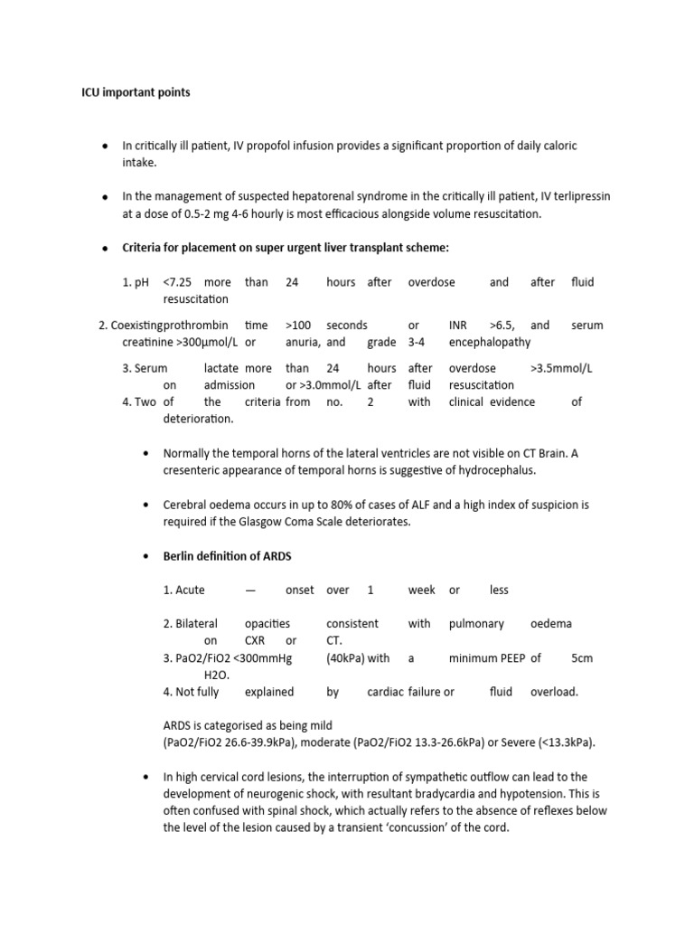 DR Ahmed. Intensive Care Unit Book Important Points | PDF | Thrombosis ...