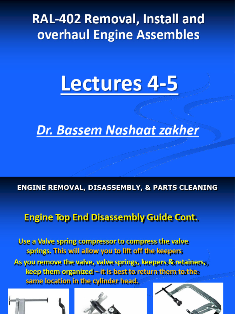 Engine Assembly Disassembly Guide | PDF | Piston | Engines
