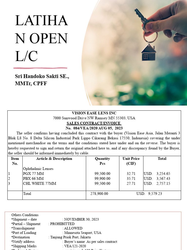 Latihan Opening Lc | PDF | Letter Of Credit | Supply Chain Management