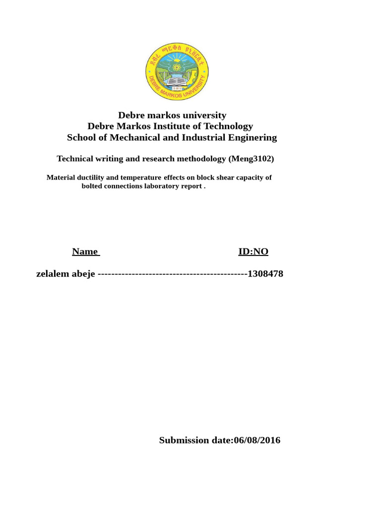 Zelalem Lab4 | PDF | Fracture | Ductility