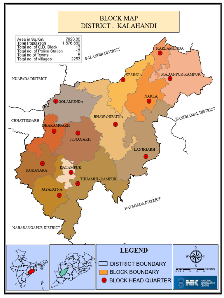 Kalahandi District Block Map Guide | PDF