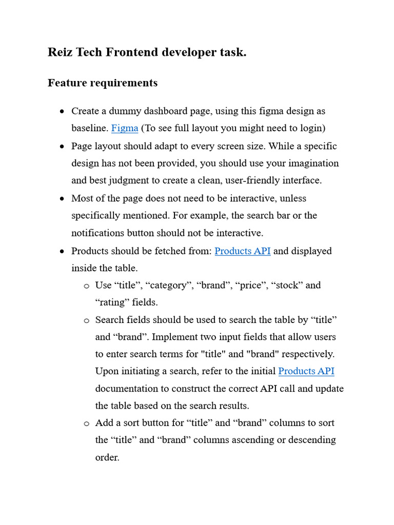 Reiz Tech Frontend Developer Task 2 | PDF