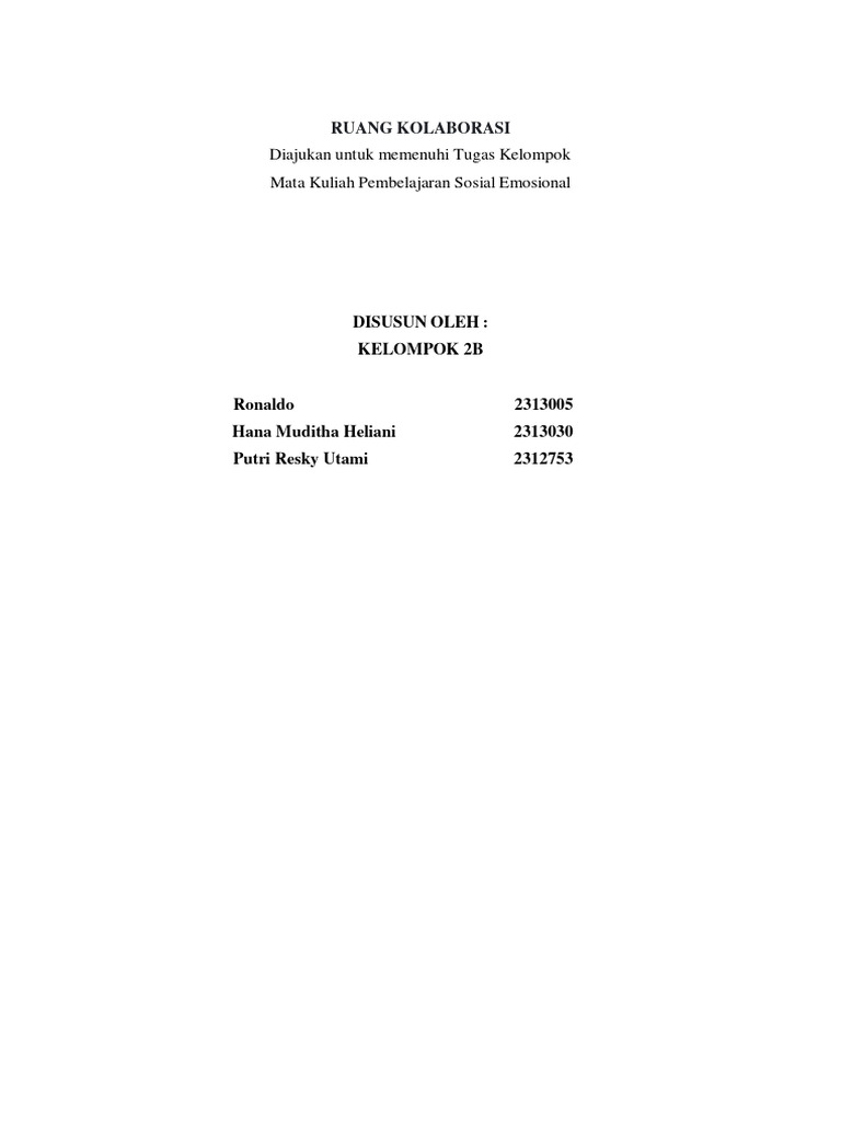 TOPIK 1 - 4E - Kelompok 2B - Ruang Kolaborasi | PDF