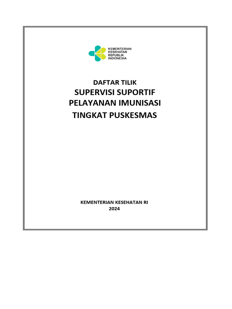 Daftar Tilik Supervisi Imunisasi Puskesmas | PDF