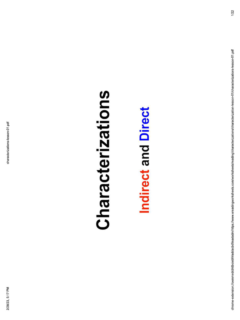 Characterization Direct and Indirect | PDF