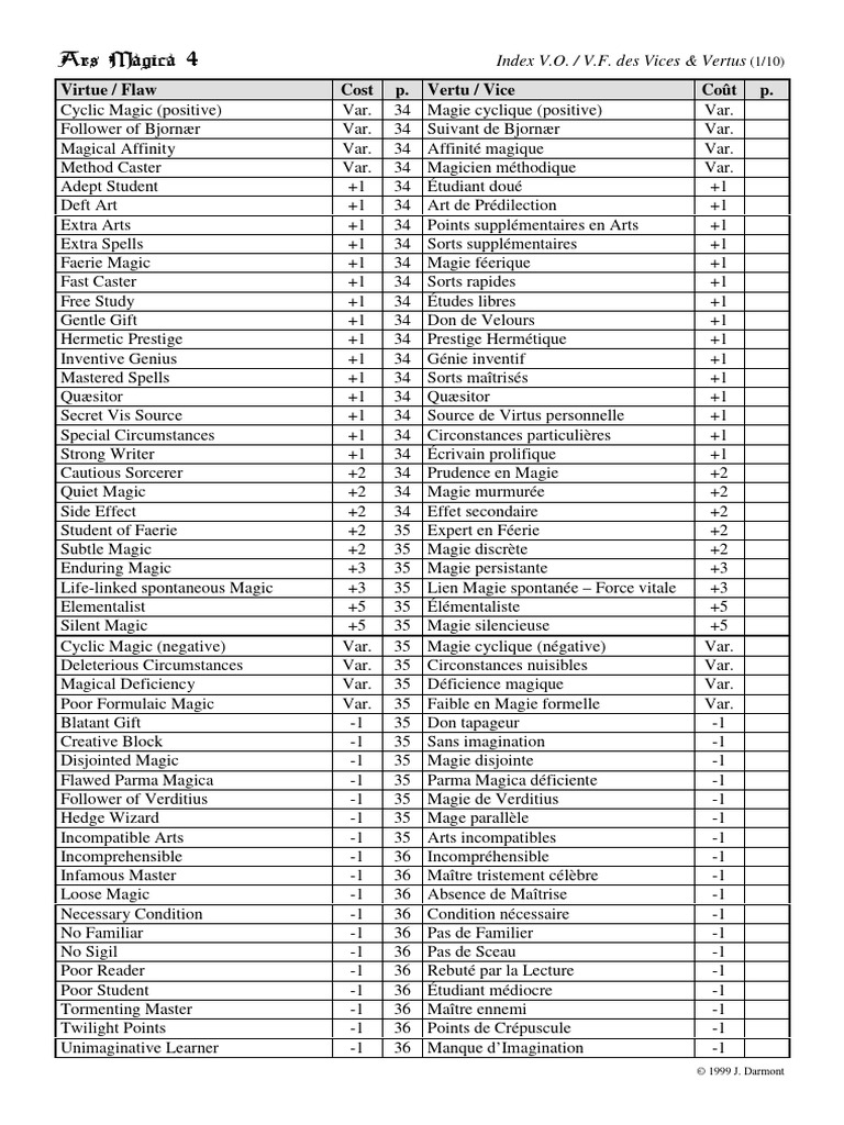 Ars Magica-Vicesvertus | PDF