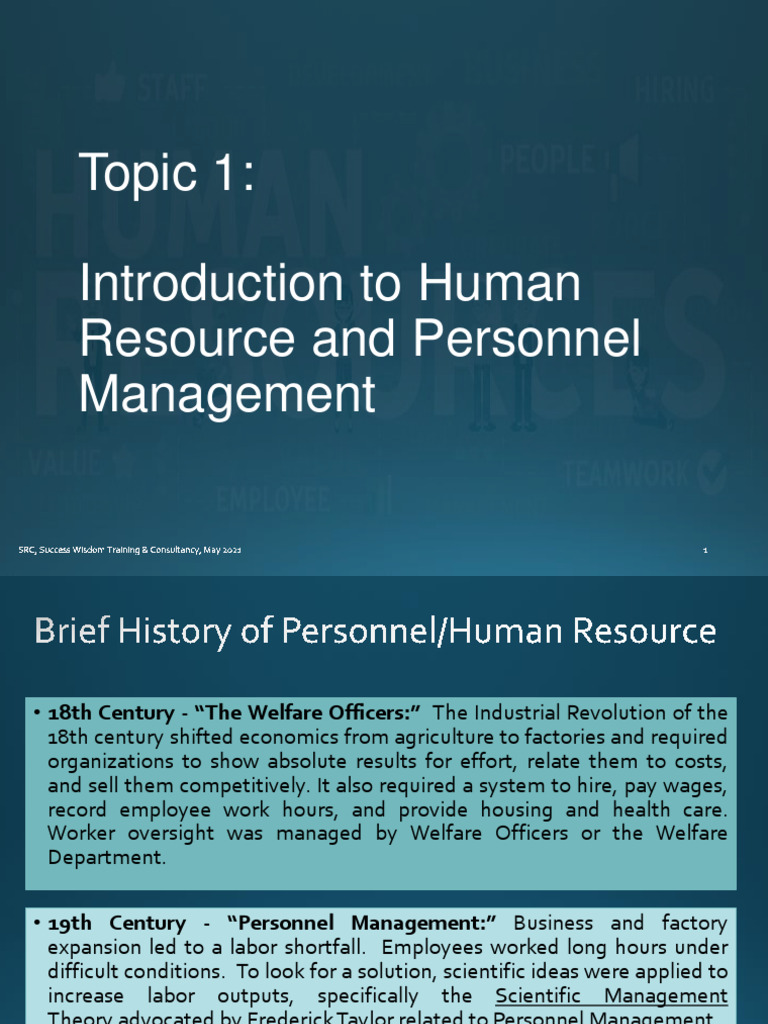 Topic 1 - Introduction | PDF | Human Resource Management | Business