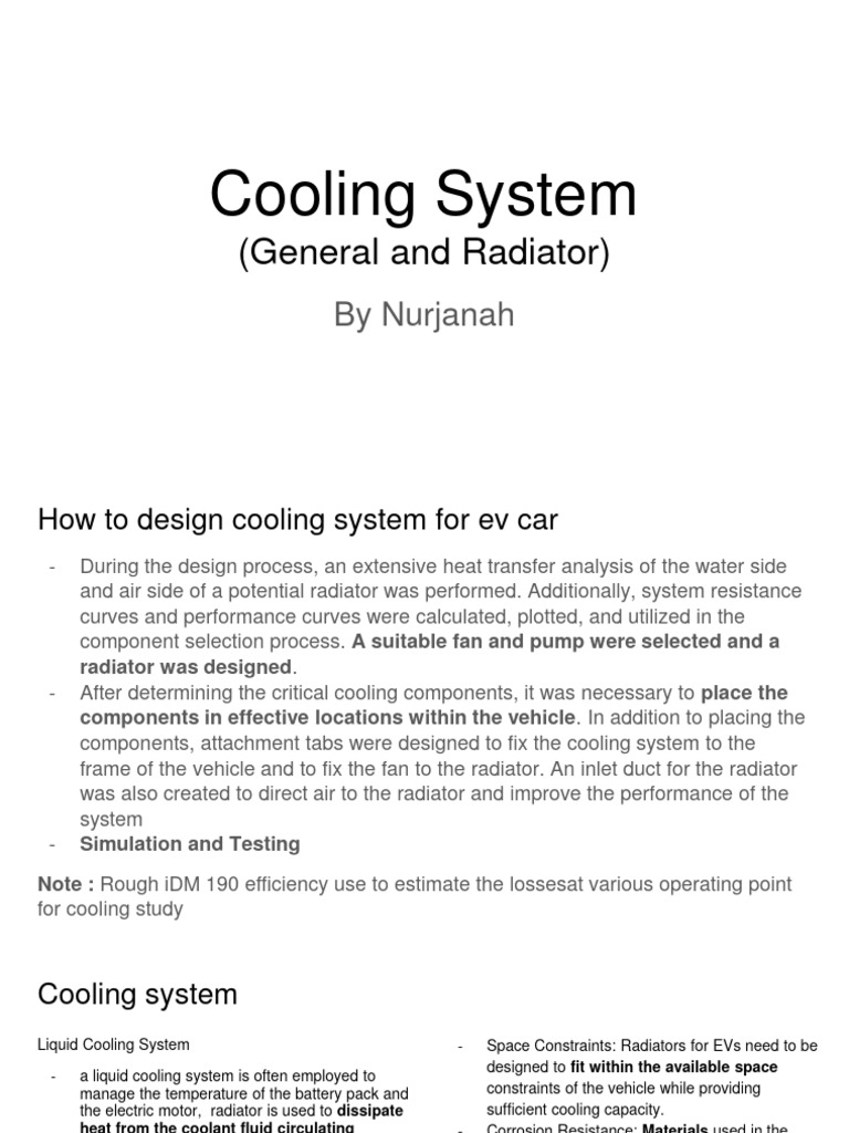 Cooling System Radiator | PDF | Radiator | Heat Transfer