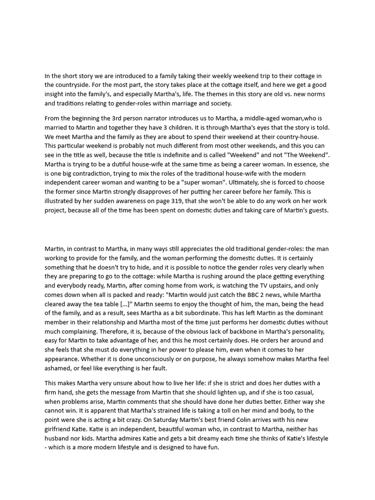 Fay Weldon - The Weekend Summary | PDF