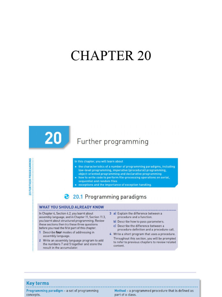 Chapter 20 | PDF | Programming Paradigms | Method (Computer Programming) Chapter 20 | PDF | Programming Paradigms | Method (Computer Programming)