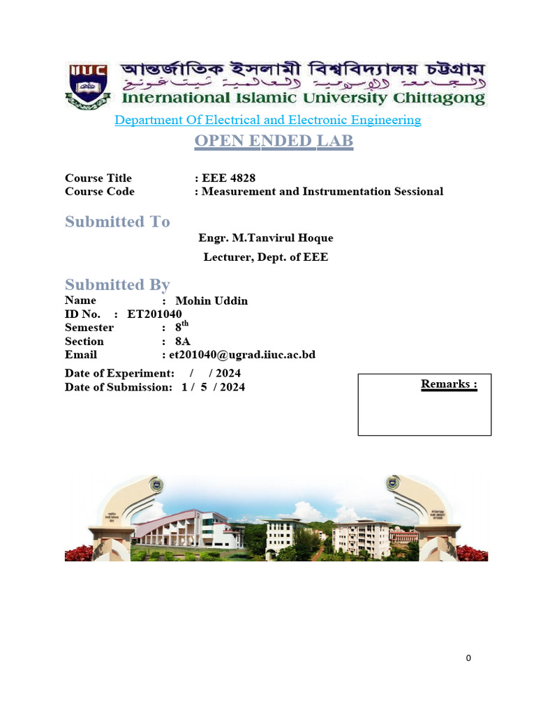 Open Ended Lab Et1201040 | PDF | Resistor | Electrical Resistance And ...