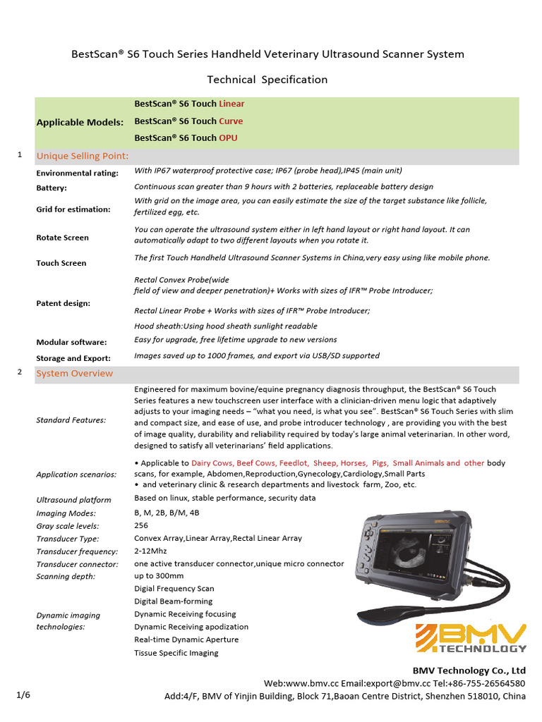 S6T Specification BestScan S6 Touch | PDF | Touchscreen | Image Scanner