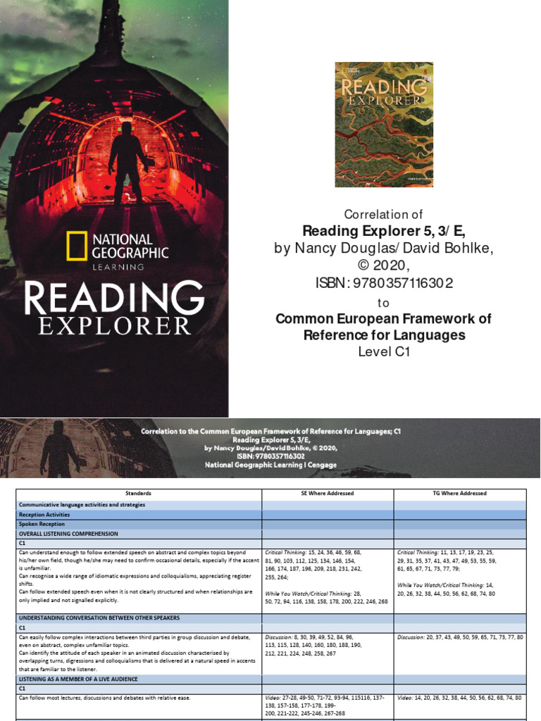 Reading Explorer 3E_Level 5_CEFR Correlation | PDF | Thought | Critical ...